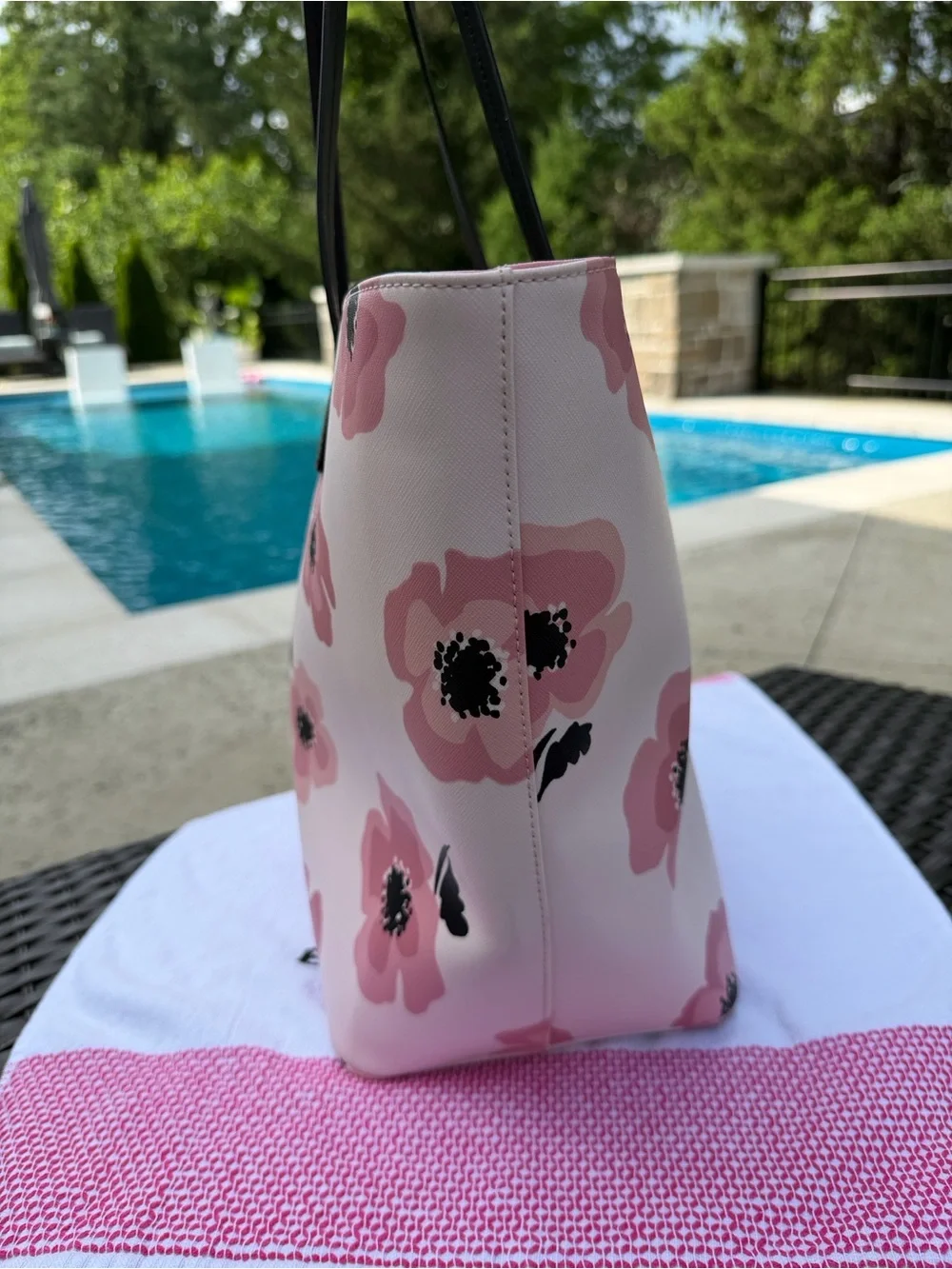 kate spade | Bags | Kate Spade Hayden Floating Poppies Pink Floral Top ...